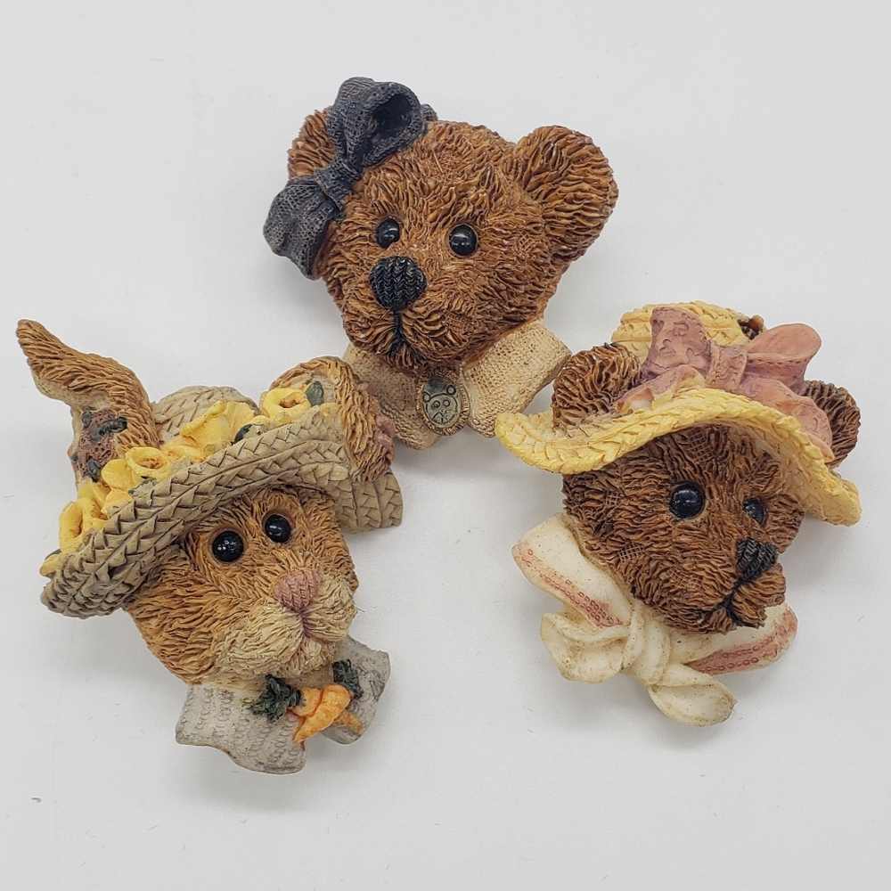 Set Of 3 Boyds Bears Resin Pins. Vintage. - Gem
